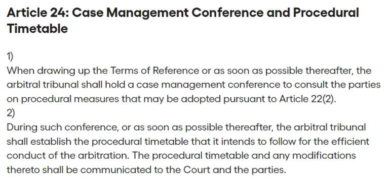 Procedural Timetable under the ICC Rules • Aceris Law